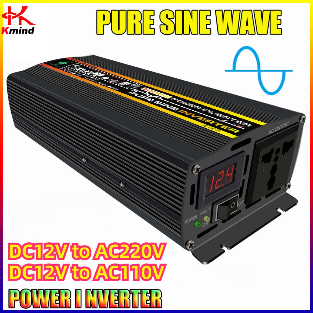 Inversor De Energia De Onda Senoidal Pura DC 12v 24v 48v 60v Para AC 220v 110v 500w Potência ...