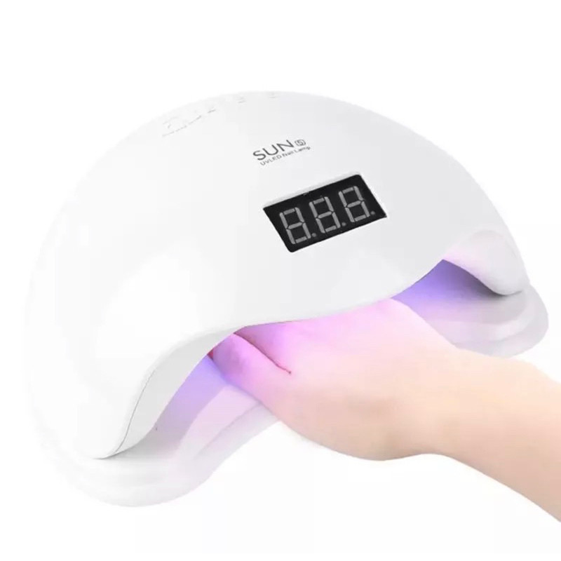 KIT 1 2 3 4 5 Secador de Unha Cabine Gel Acrígel Led UV Sun5 - Branca/Rosa Digital 48W Bivolt ...