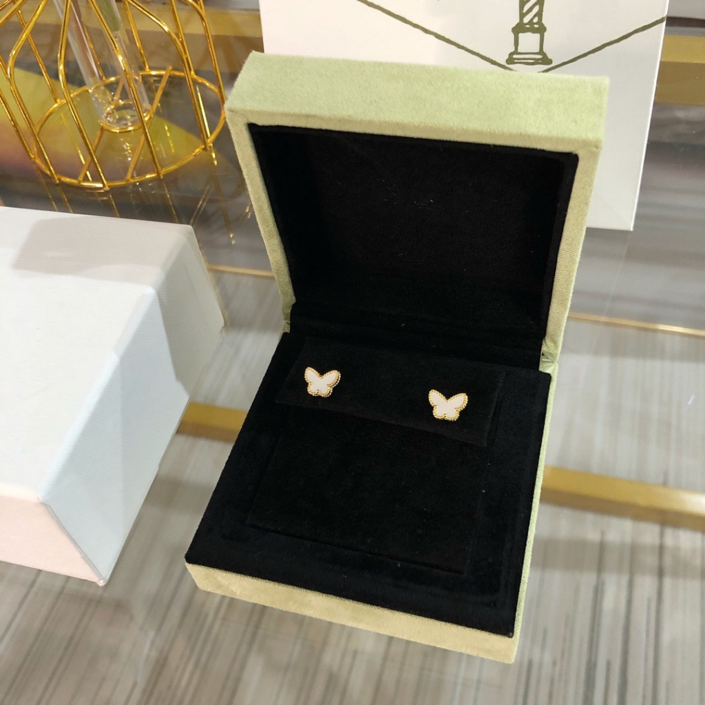 Brincos 100 % Ouro 18K VCA Van Cleef Mini Borboleta K Colar De Pulseira ...