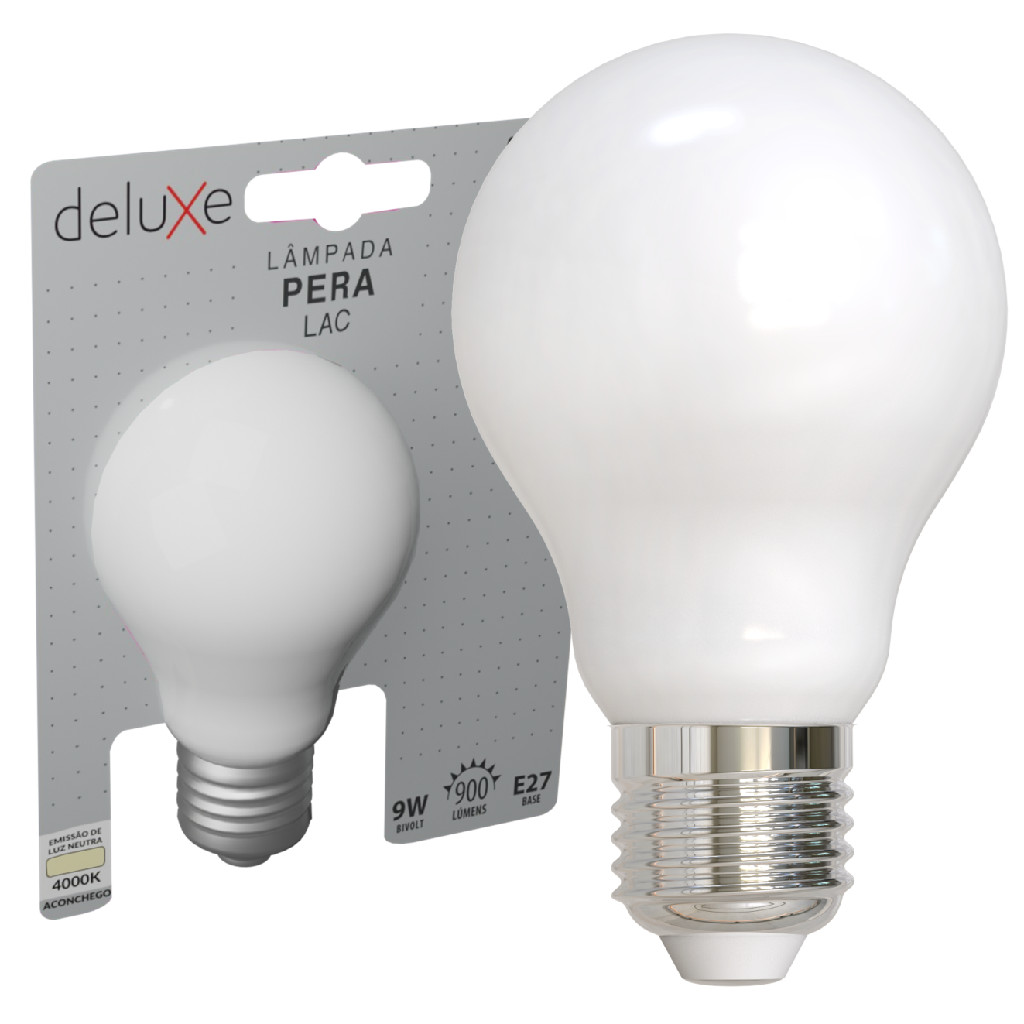 Kit 3 Lampada Led Pera Lac 9w Filamento Branco Neutro 4000k E27 | Shopee Brasil