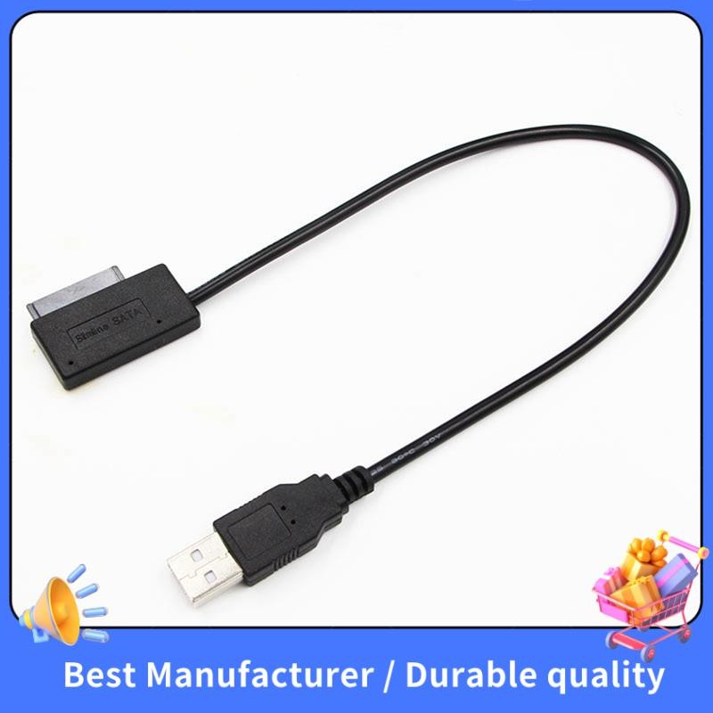 Adaptador USB De 35CM PC 6P + 7P CD DVD Rom Sata Para 2.0 Conversor Slimline Cabo De Unidade De ...
