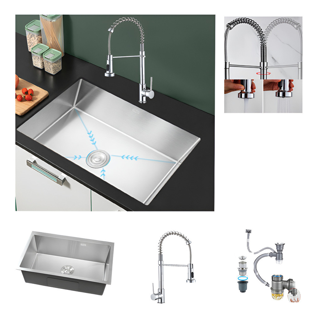 Cuba Pia Inox Gourmet Cozinha Premium Com Torneira De Mola | Shopee Brasil