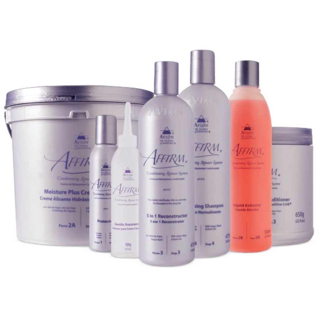 Kit Affirm Relaxer System Completo 6 itens + Kit Refil Creme Alisante e ...