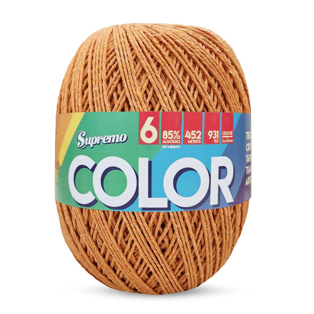 Barbante N6 Color Supremo, Fio Croche, Toque Macio 452m 400g | Shopee ...