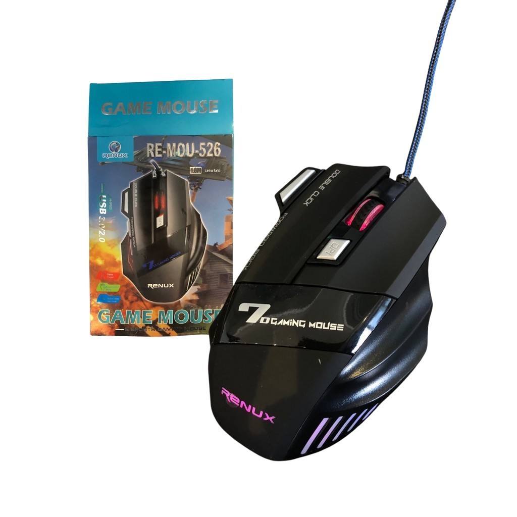 Mouse Gamer Profissional LED RGB 6000 Dpi 3.0/2.0 Com Fio | Shopee Brasil
