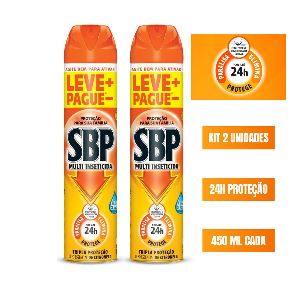 KIT 2 Repelente SBP Inseticida Proteção 24 Horas Mosquito Dengue Zika ...