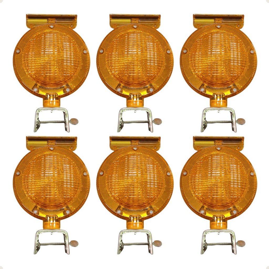 Kit 6 Sinalizador Cone Solar Pisca Led Com Fotocélula Solar | Shopee Brasil
