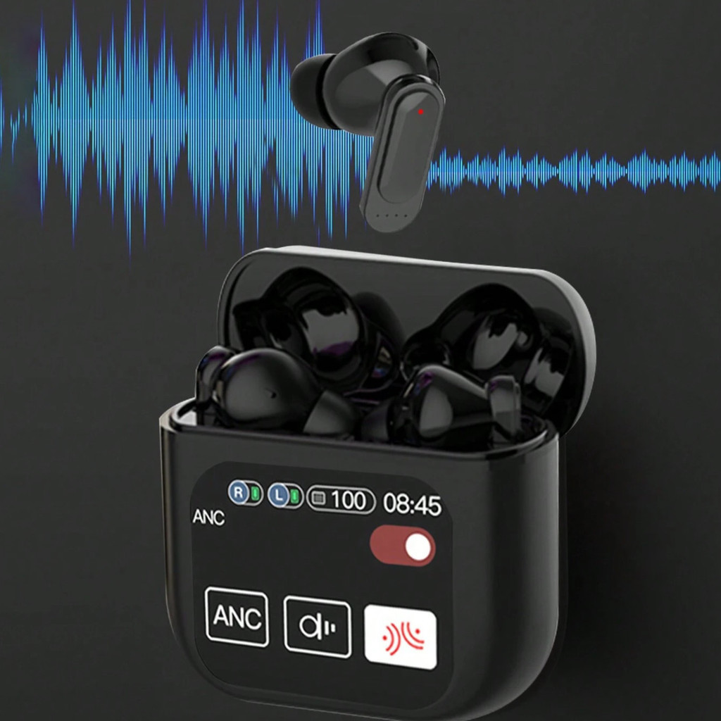 LCD Touch Screen Cancelamento de Ruído Earbuds Som Mini Stereo Wireless ...