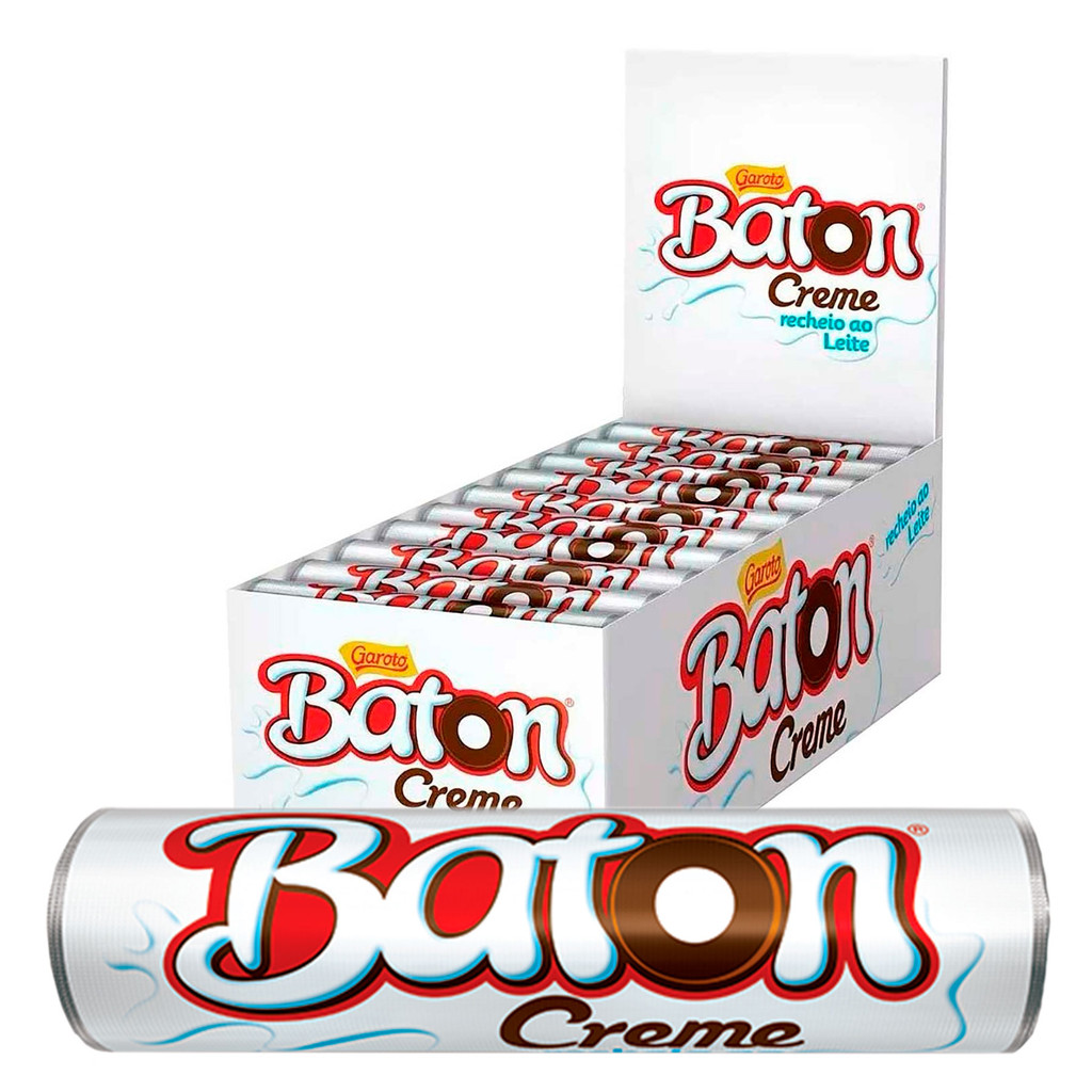 Chocolate Baton Creme Garoto Caixa com 30 Unidades de 16g Original ...