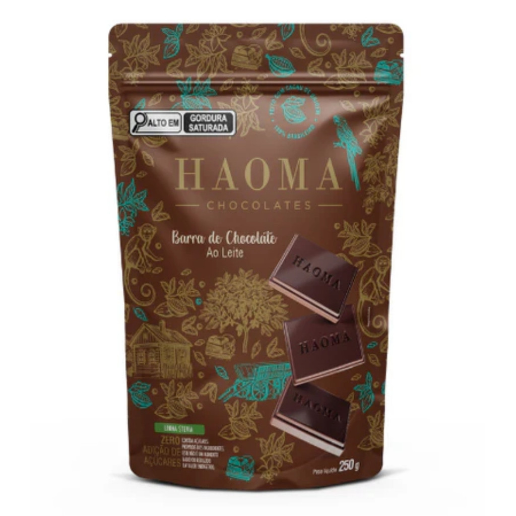 Barra De Chocolate Ao Leite Pacote 250g Haoma | Shopee Brasil