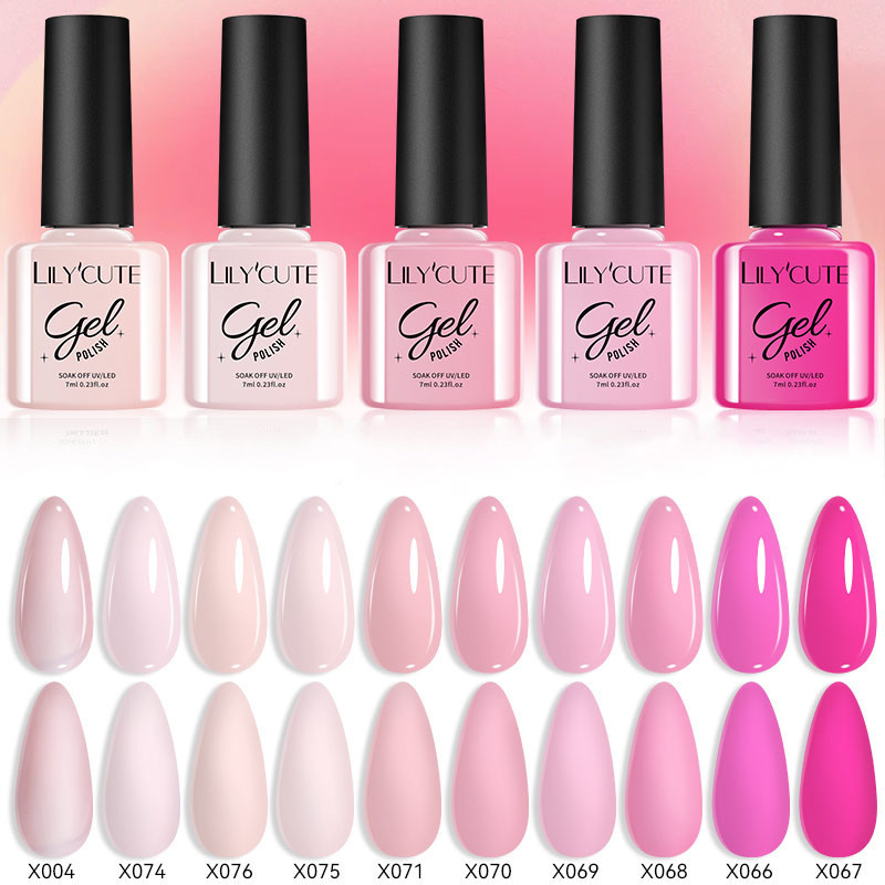 LILYCUTE Gel De Unhas Rosa Suprimentos Vernis Semi Permanente Manicure Arte De UV | Shopee Brasil