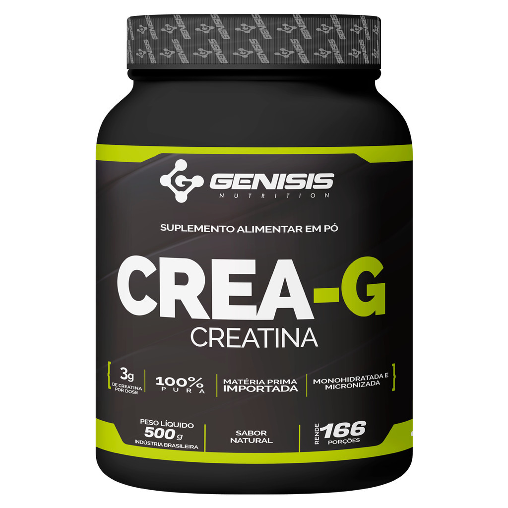 Creatina 500g Micronizada e Monohidratada 100% pura no pote - Genisis ...