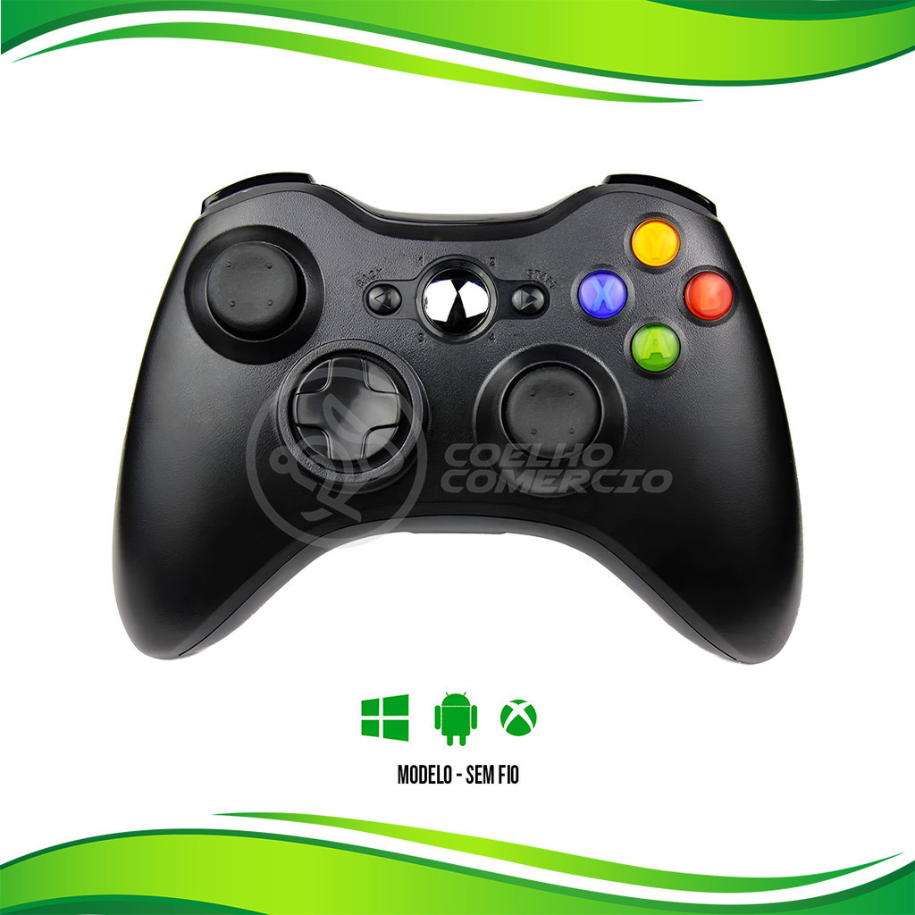 Manete Joystick Sem Fio Compátivel com Xbox 360 PC e Celular Botões ...