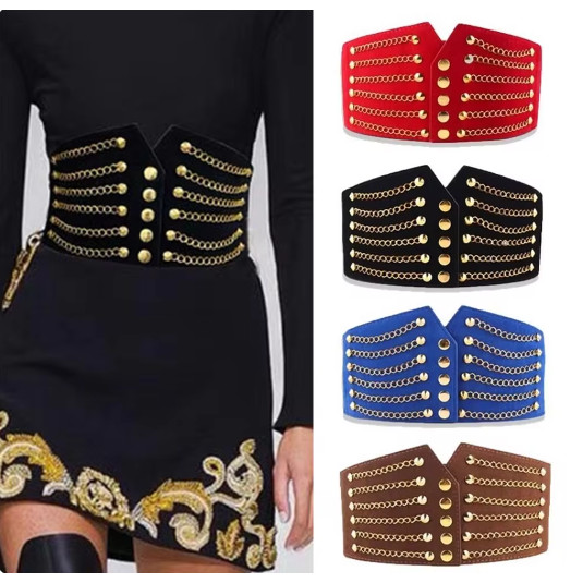 Cinto Corset Estilo Espartilho Feminino Largo Elástico Na Cintura BBH ...