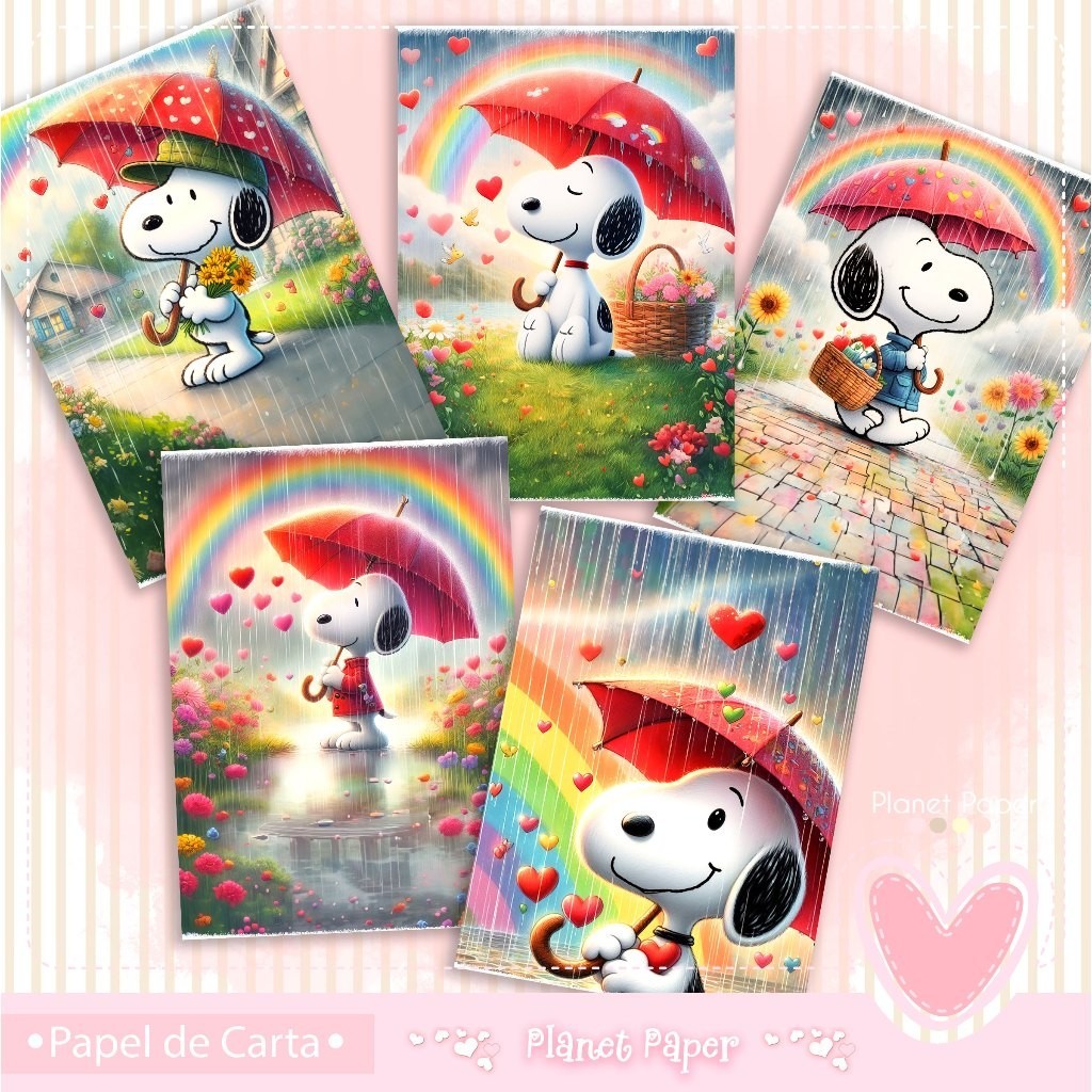 Papéis de Carta Snoopy (5 Modelos) | Shopee Brasil