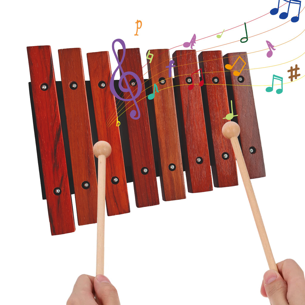 Instrumento Musical De Xilofone De Madeira De 8 Notas Com 2 Marretas ...