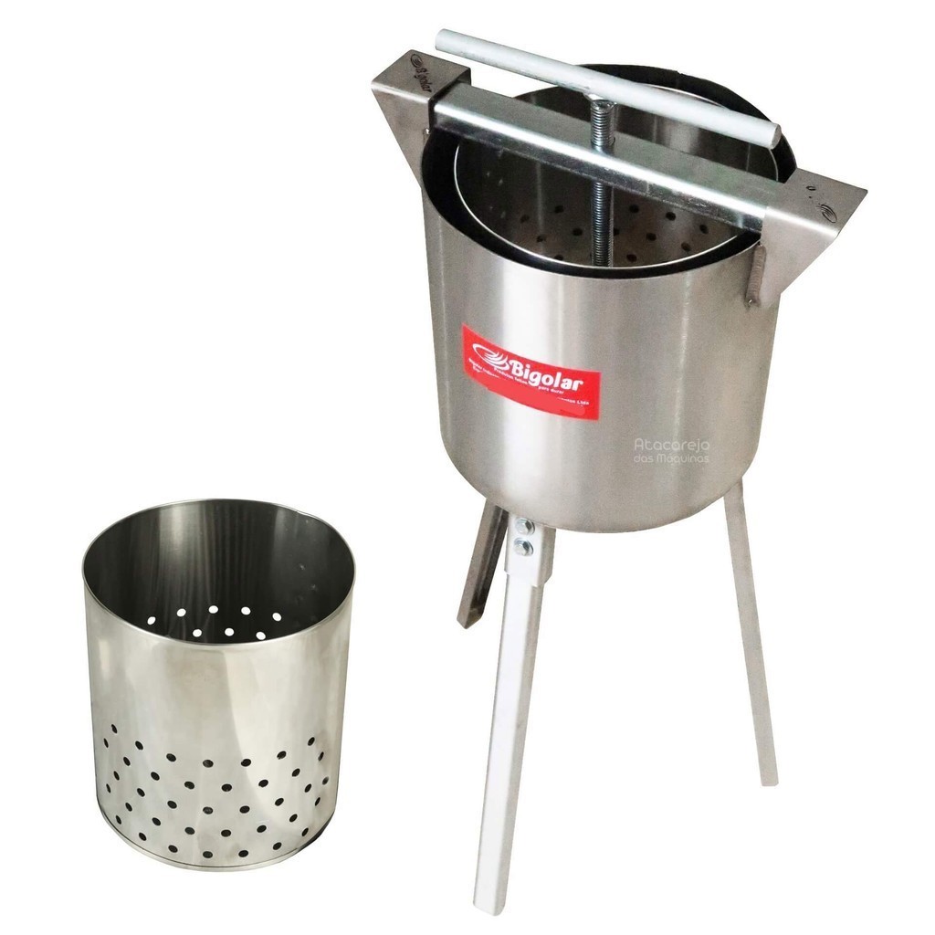 Prensa de Torresmo Manual 10L Inox Espremedor Máquina de Prensar Fazer ...