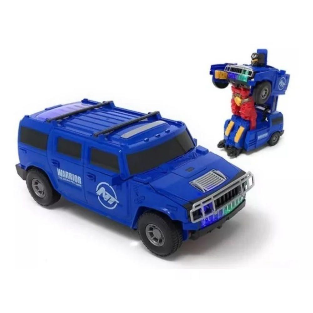 Carro Hummer Transformers Vira Robo Projeta Imagem Som e Luz Azul ...