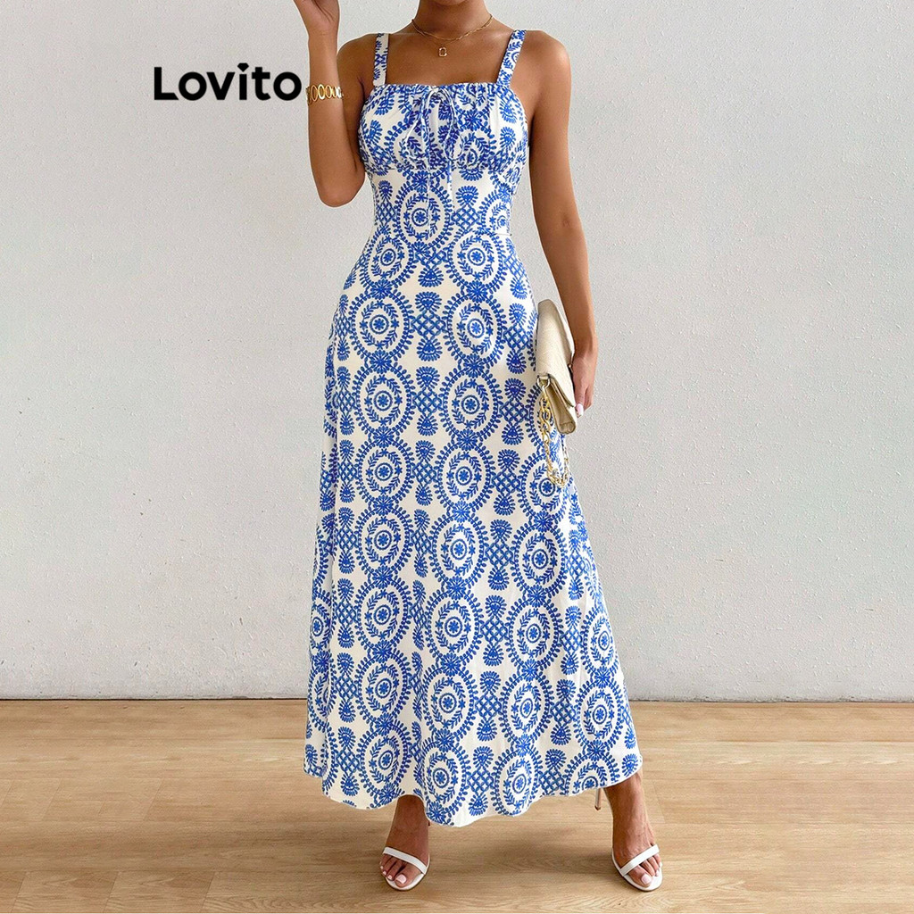 Lovito Vestido Boho Tribal com estampa de renda e linha estruturada ...