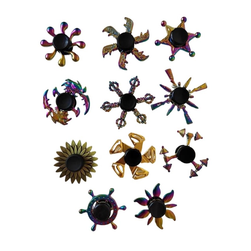 Kit 4 Fidget Hand Spinners Metal Multicoloridos Dos Raros | Shopee Brasil