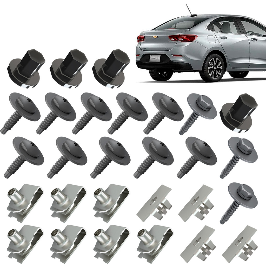 Kit Grampo Presilha 30 Peças Parabarro Traseiro Onix Plus 2020 2021 ...