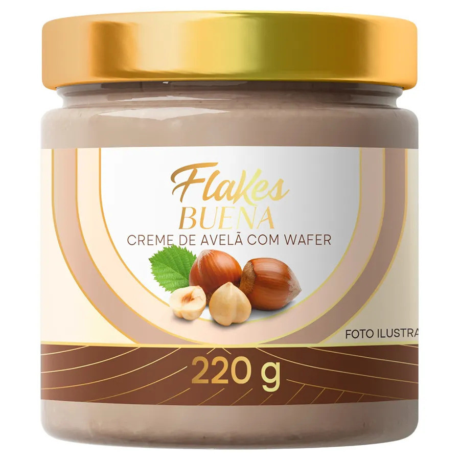 Creme De Avelã com Wafer Flakes Buena 220 G | Shopee Brasil