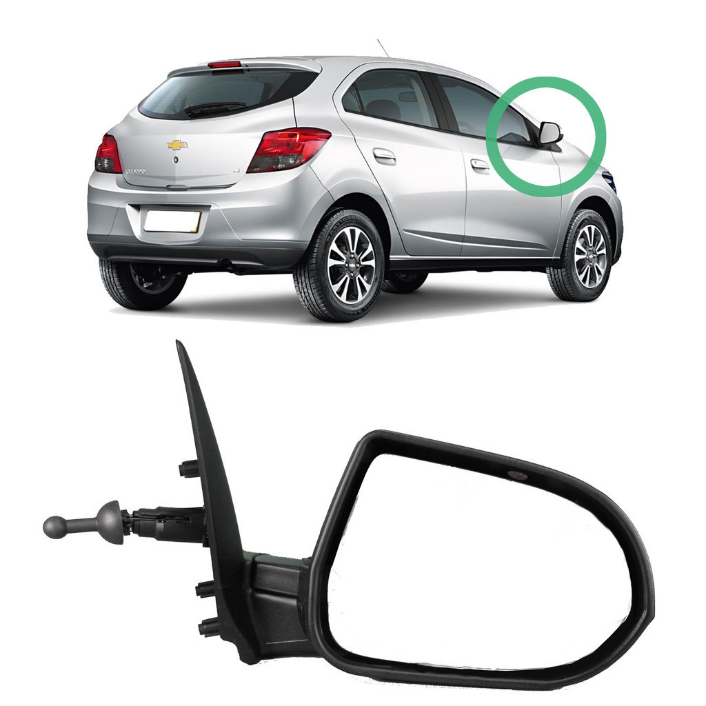 Retrovisor Onix Prisma 2013 2014 2015 2016 2017 Com Controle Interno Manual | Shopee Brasil