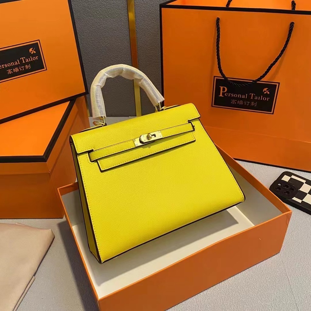 Doce cor kelly saco 25CM bolsa feminina kelly saco de um ombro Diagonal ...