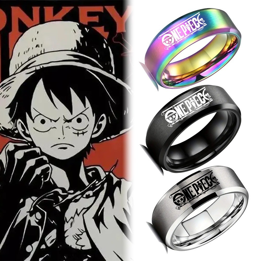Anime One Piece Ring Law Trafalgar Luffy Zoro Ace Aço Inoxidável ...