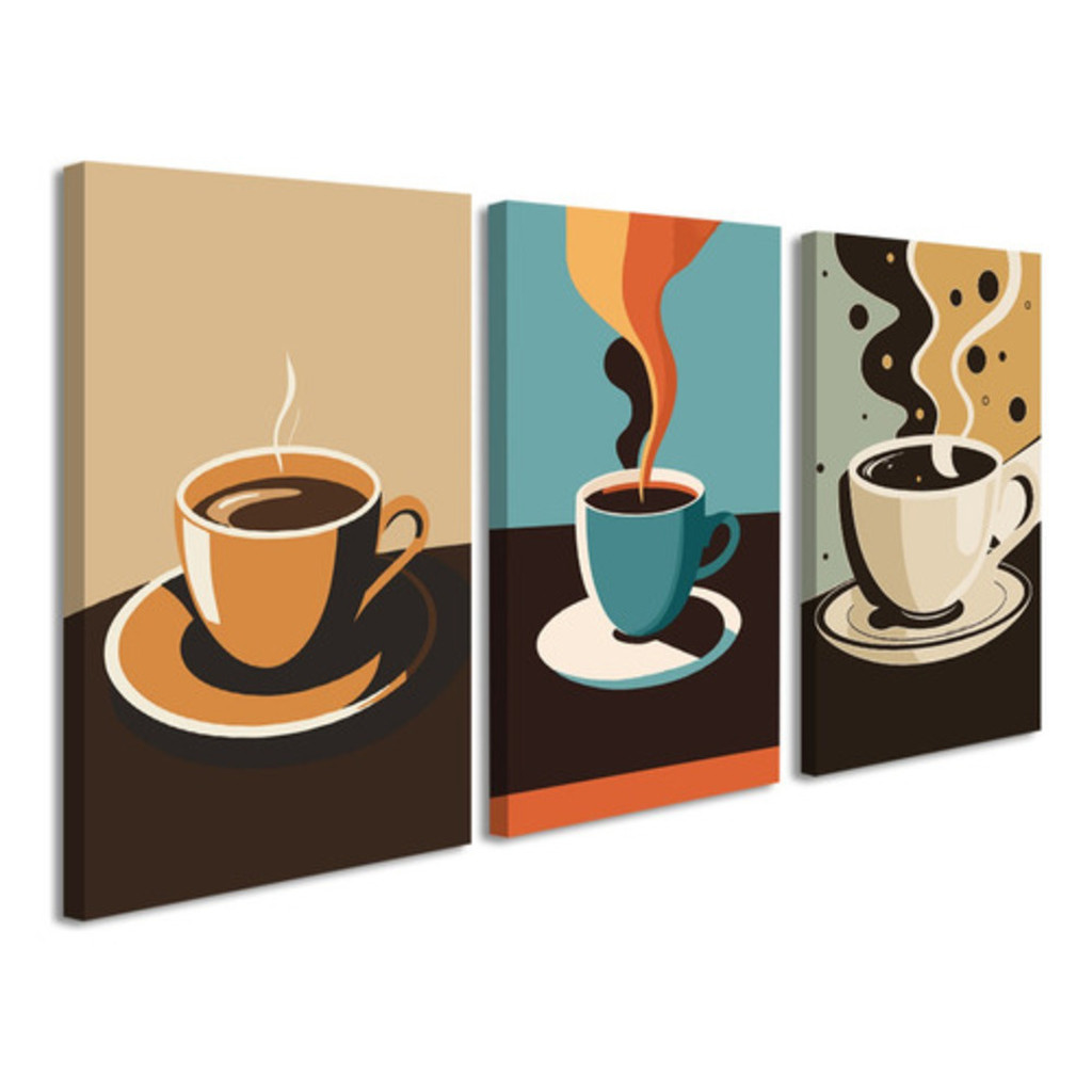 Kit 3 Frames Coffee Decoration For Kitchen Coffee Shop Diner Color ...