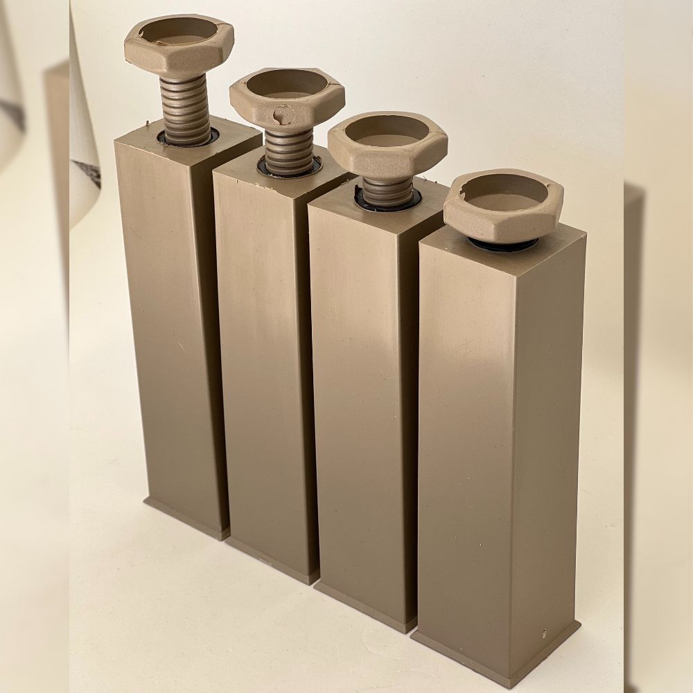 Kit 04 Pés Plásticos Quadrado 17 cm Nogal Para Armário M02 Balcão ...