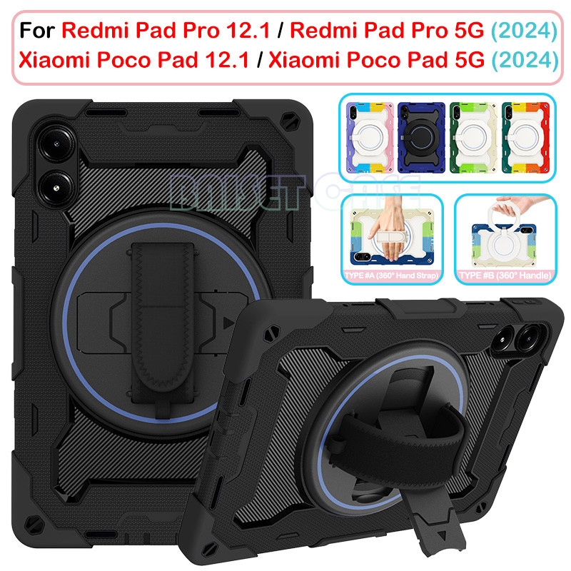 Para Redmi Pad Pro 12.1 5G Xiaomi Poco 5G 2024 360 ° Capa Giratória Com ...