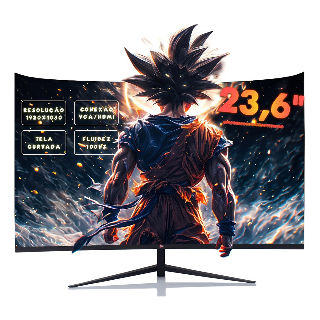 Monitor Gaming Serie Tela Led Curva 23,6'' 100hz 1ms Full Hd | Shopee ...