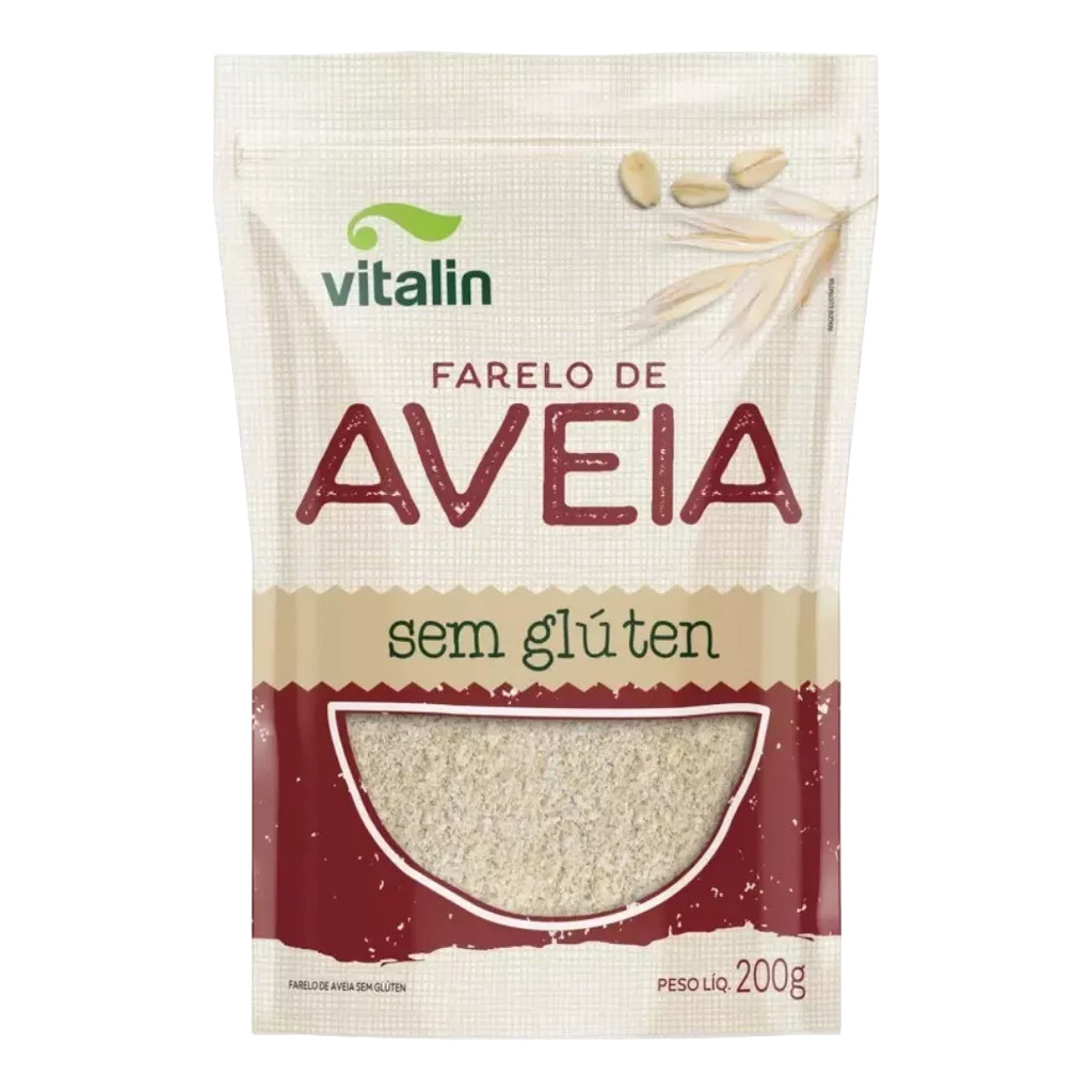 Farelo De Aveia Integral Sem Glúten Vitalin 200g KIT C/3 UN | Shopee Brasil