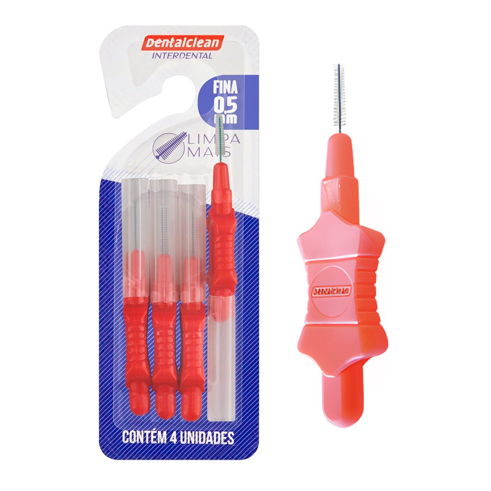 Kit Anual 4 Escovas Interdental para Aparelho Cilindrica Fina 0,5mm ...
