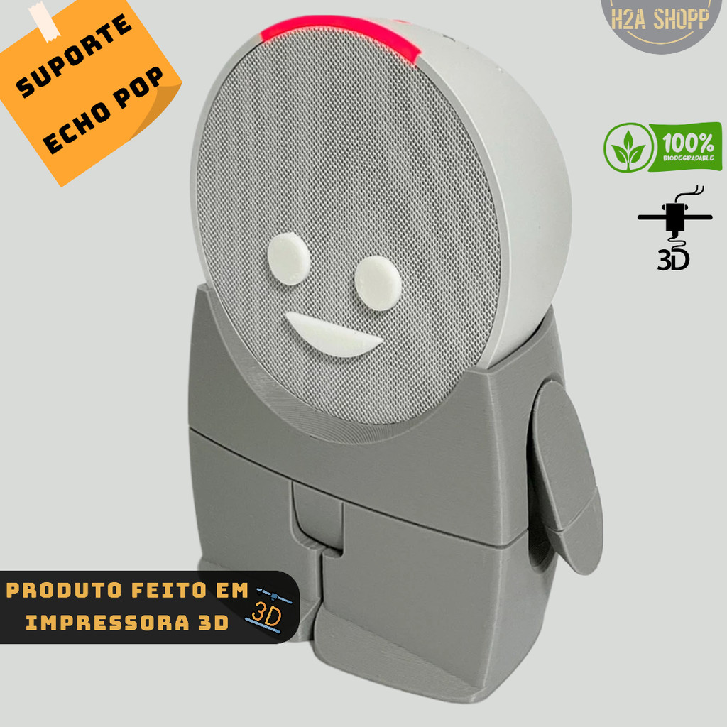 Suporte Alexa Echo Pop de Mesa Bot Robô Divertido | Shopee Brasil