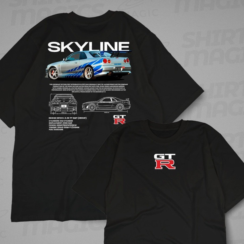 Camiseta Skyline GTR Bryan O'conner Velozes e Furiosos Carro Esportivo ...