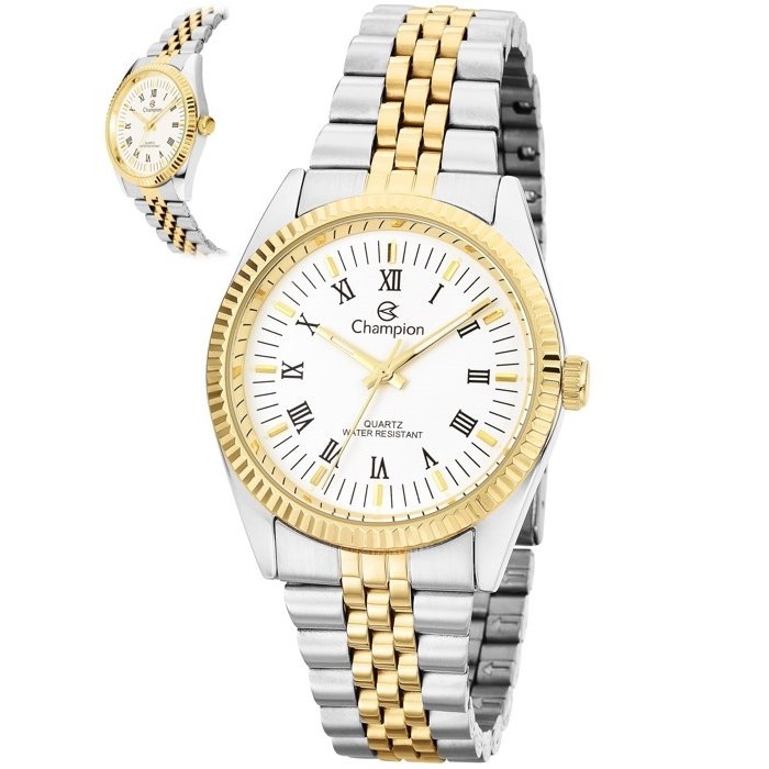 RELOGIO CHAMPION ANALO BRANCO METAL MISTO CH24777B | Shopee Brasil