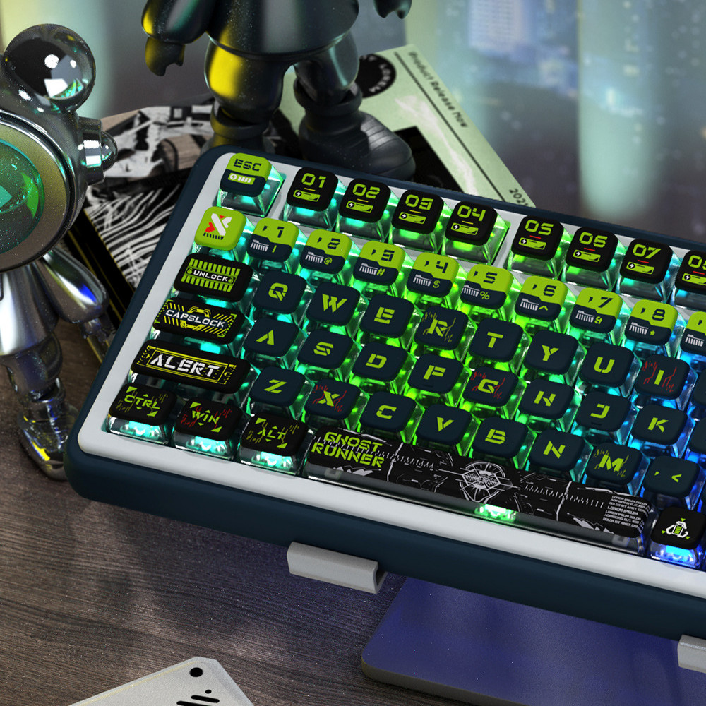 Chaveiro Cyberpunk Fantasma Pudim MSA Perfil PBT Transmissão De Luz De ...