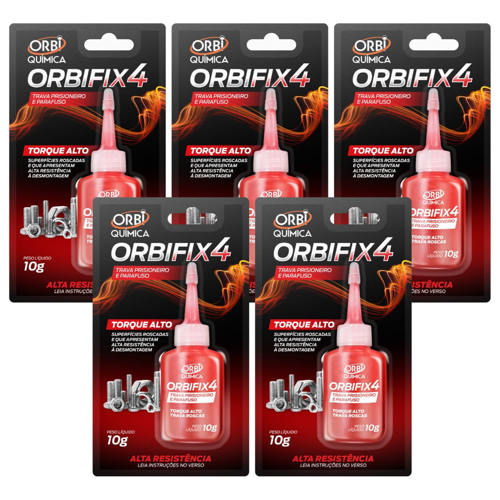 Kit 5 Adesivo Trava Rosca Parafuso Alto Torque Orbifix 10g | Shopee Brasil