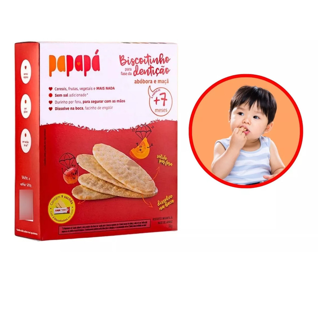 Biscoito Infantil Papapa Maca e Abobora 36g | Shopee Brasil