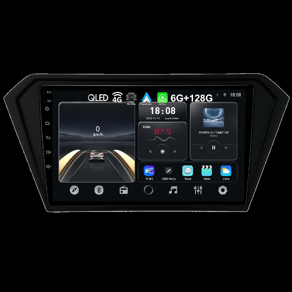 Kit Multimidia 9 Polegadas Android VW Gol Saveiro Voyage G7 G8 Octa Core 6GB 128GB Chip 4G ...