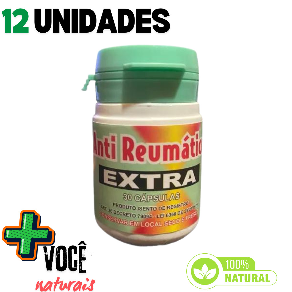 Kit 12 Anti Reumático 30 Cápsulas - Natural | Shopee Brasil