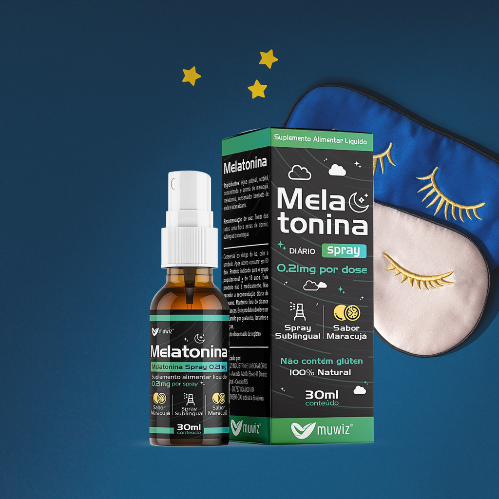 Melatonina Spray 0,21mg De Melatonina Por Dose 30ml - Muwiz | Shopee Brasil