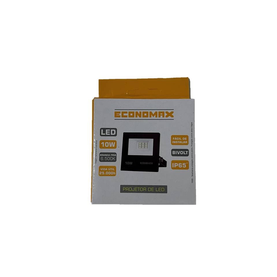 Refletor Economax 10w Luz Branco Frio 6500K | Shopee Brasil