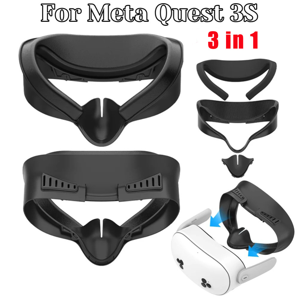 Máscara Facial VR De Silicone Para Meta Quest 3S Interface À Prova De ...