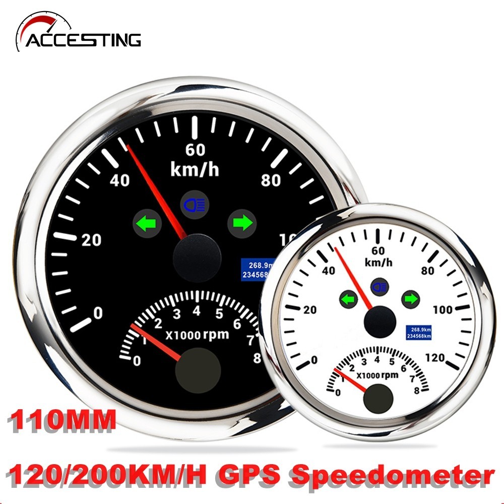120/200 KM/H 110MM GPS Velocímetro À Prova D'água Tacômetro Digital ...