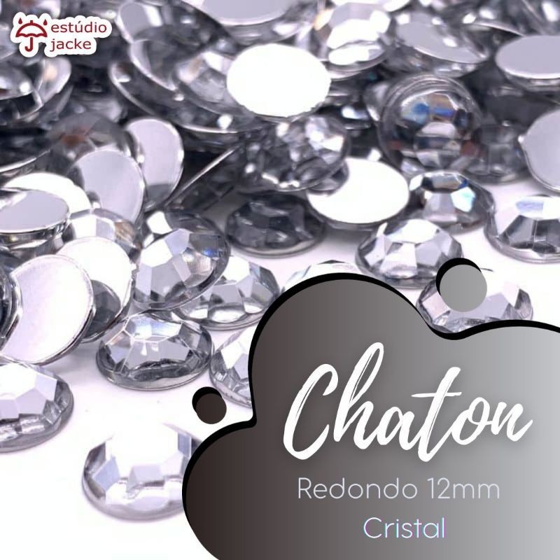 Chaton Modelo Diamante Redondo 12mm - Cristal - Base Reta | Shopee Brasil