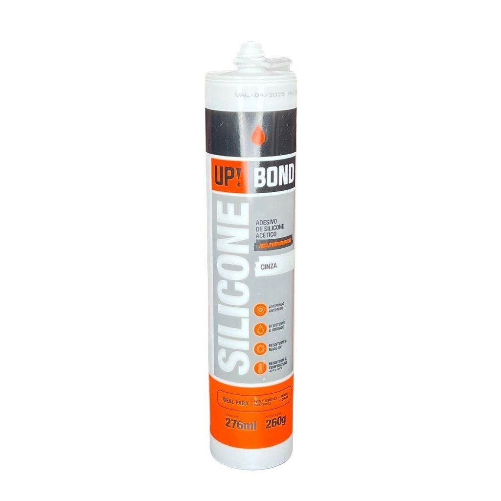 Adesivo Silicone Acetico Cinza 260G Up Bond + NF Original | Shopee Brasil