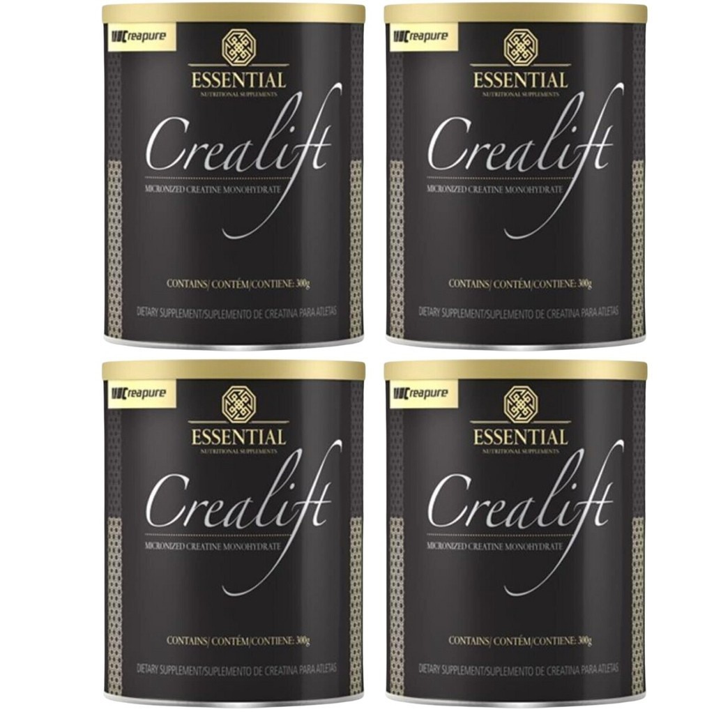Kit 4 CreaLift Creapure Essential Nutrition Creatina 300g | Shopee Brasil